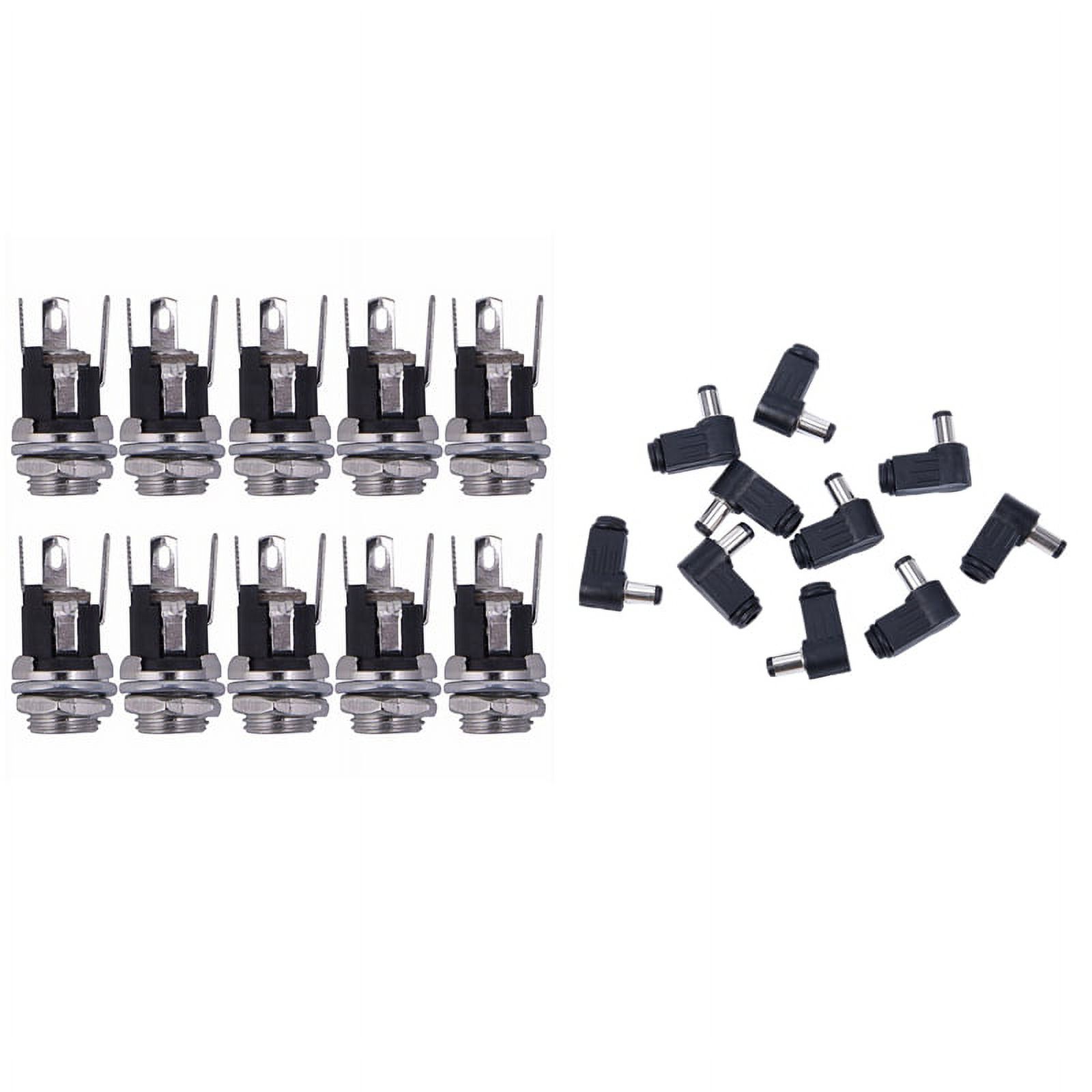 10 Pcs 2.1mm X 5.5mm Male Plug Right Angle L Jack DC Power Connector ...