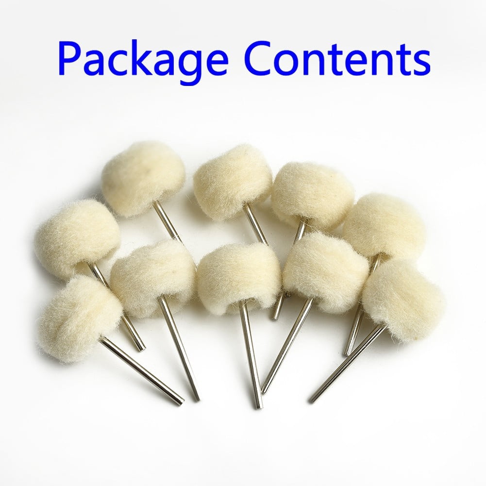 10 Pcs 2.35 Shank Wool Polishing Wheel Brush Burrs Rust Removal Carving ...