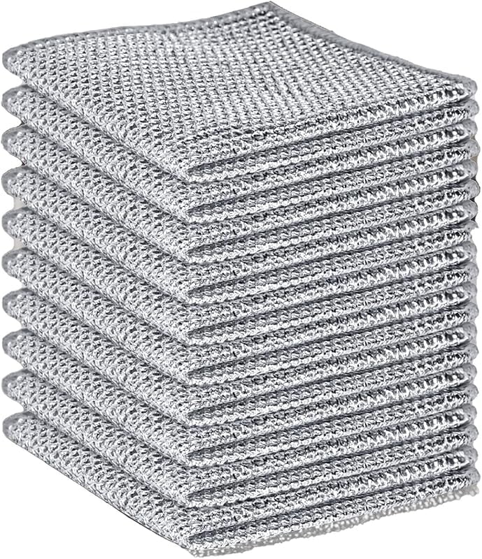 10 Pcs 2-Layer Metal Dish Cloth, No Scratch No Odor Multipurpose Wire ...
