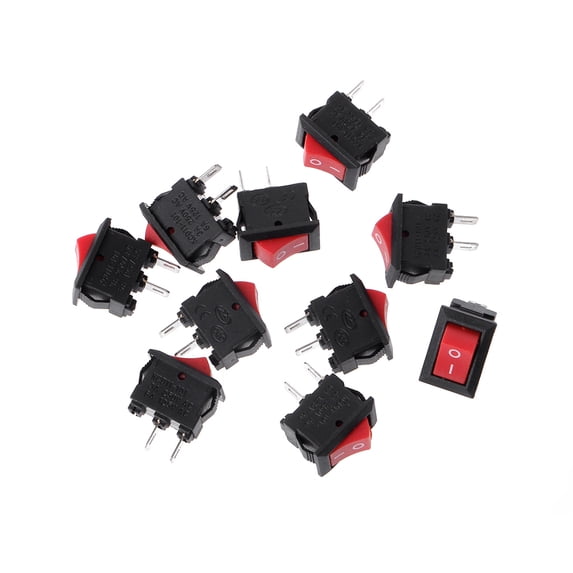 10 Pcs 2 Pin 10x15mm SPST ON/OFF Soldering Terminal Rocker 3A AC 250 ...
