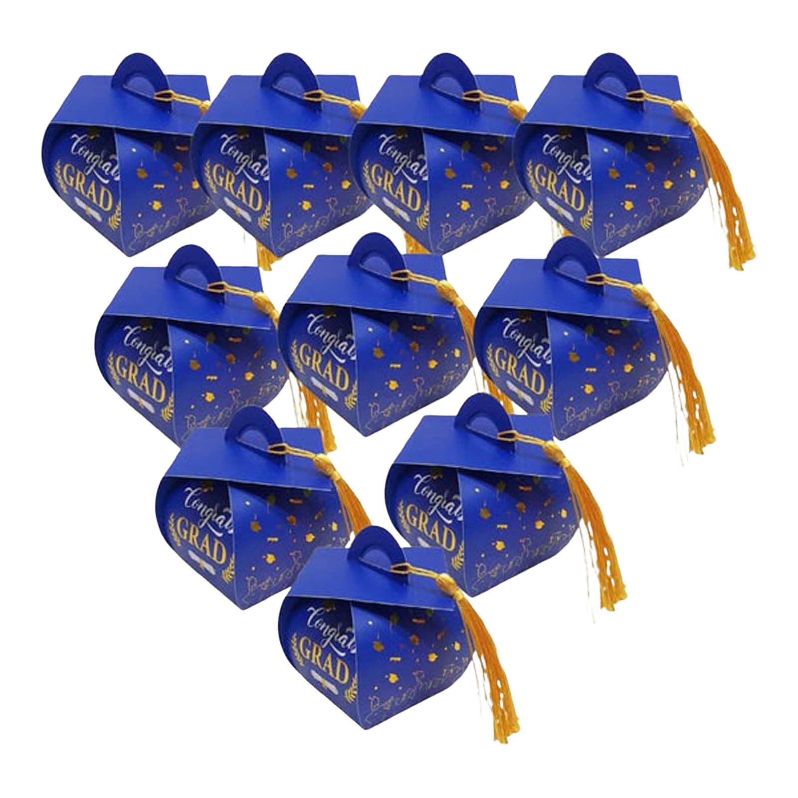 10 Pcs 2025 Graduation Candy Boxes Graduation Cap Gift Box With Tassel ...