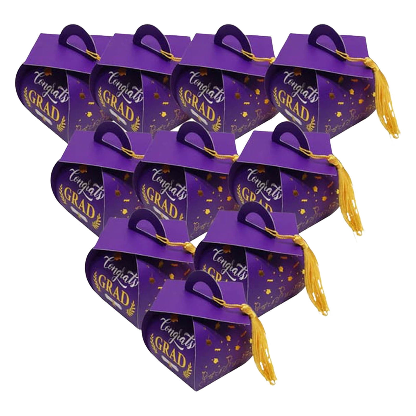 10 Pcs 2025 Graduation Candy Boxes Graduation Cap Gift Box With Tassel ...