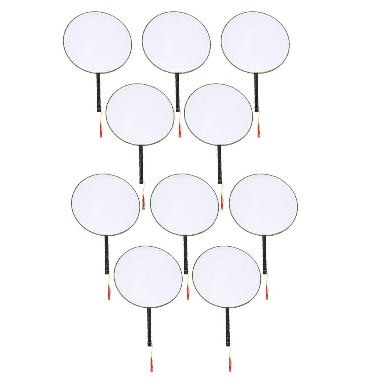10 Pcs 21cm Blank Fan Children's DIY Painting Silk Cloth Plastic Hand ...