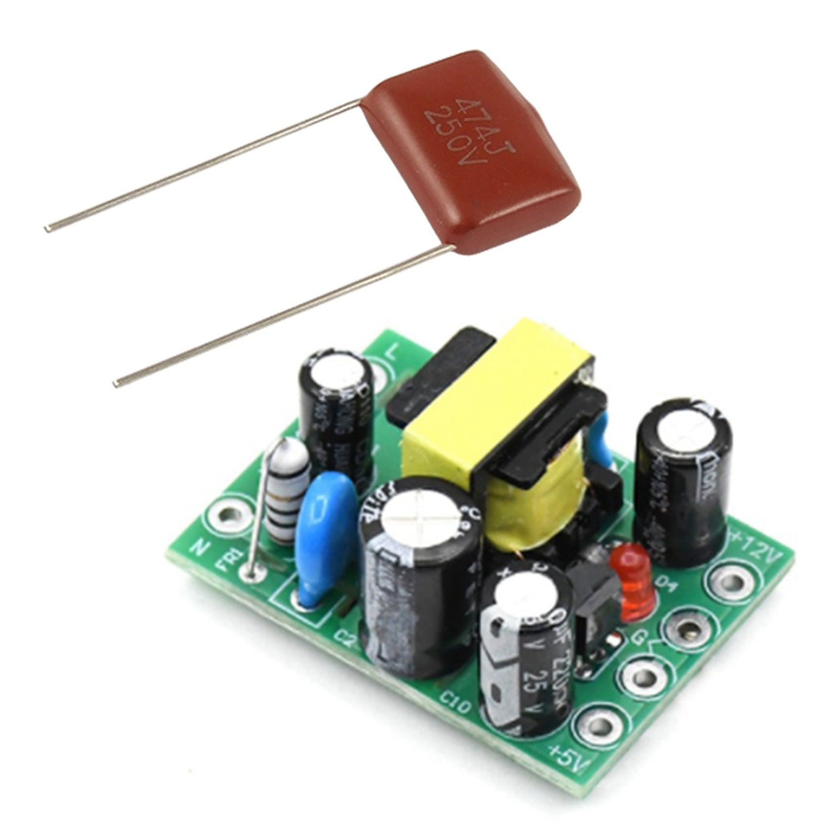 10 Pcs 250V 0.47UF 474J Metallized Polypropylene Film Capacitors with ...