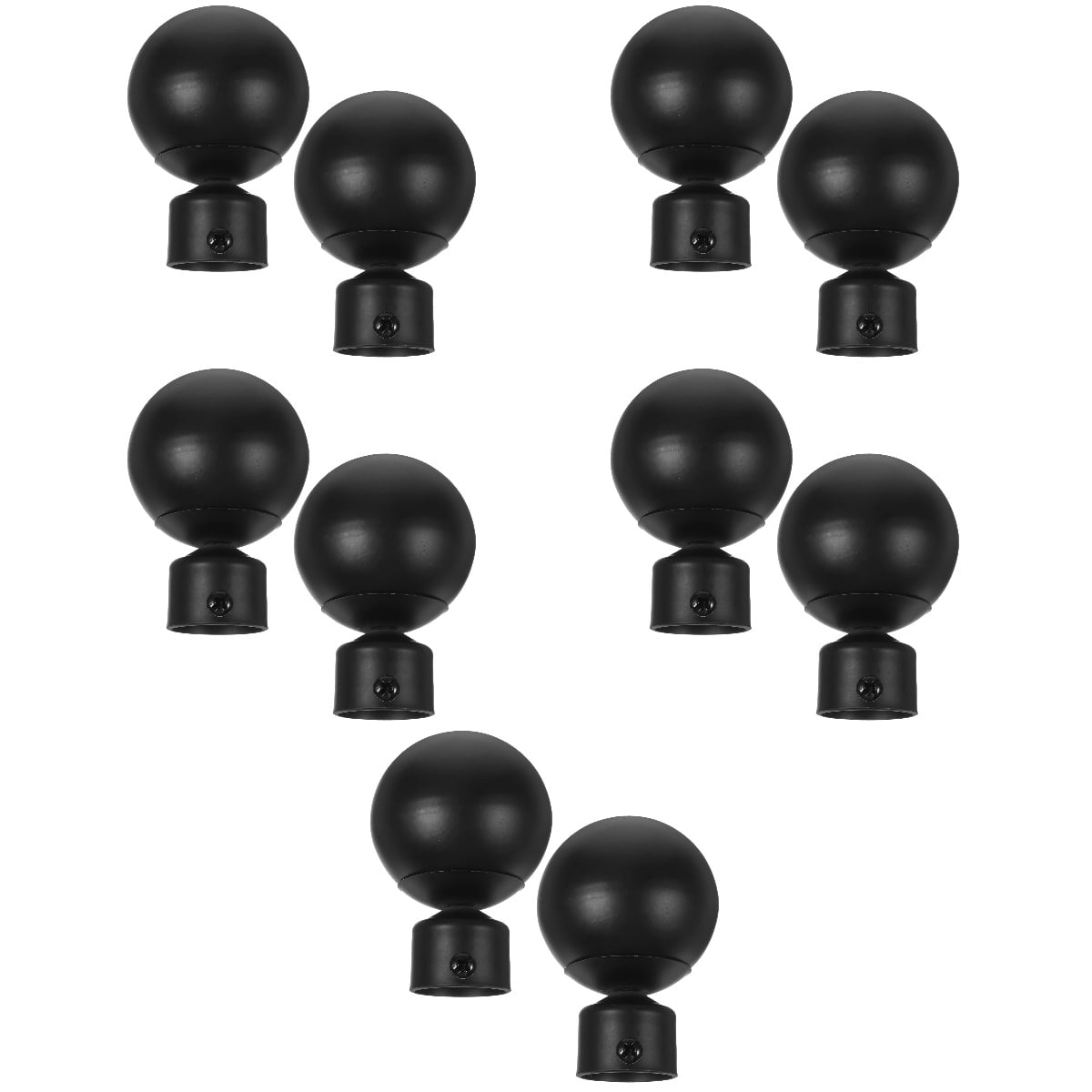 10 Pcs 28mm Window Curtain Rod End Black Unique Design Drapery Pole ...