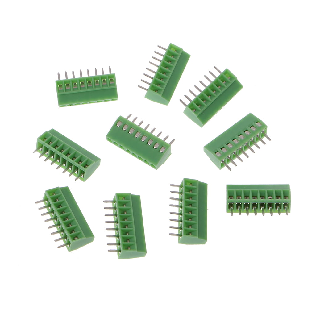 10 Pcs 2pin 10pin Screw Pcb Mounted Terminal Blocks Connector 2 54mm Pitch