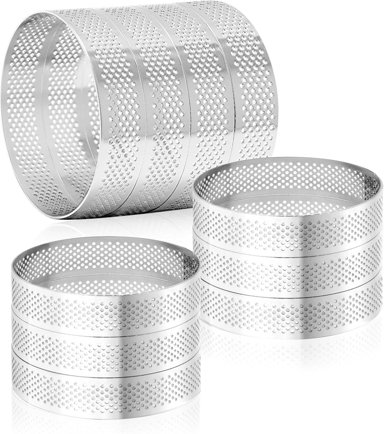 10 Pcs 3.5 Inch 304 Stainless Steel Tart Ring, Heat-Resistant ...