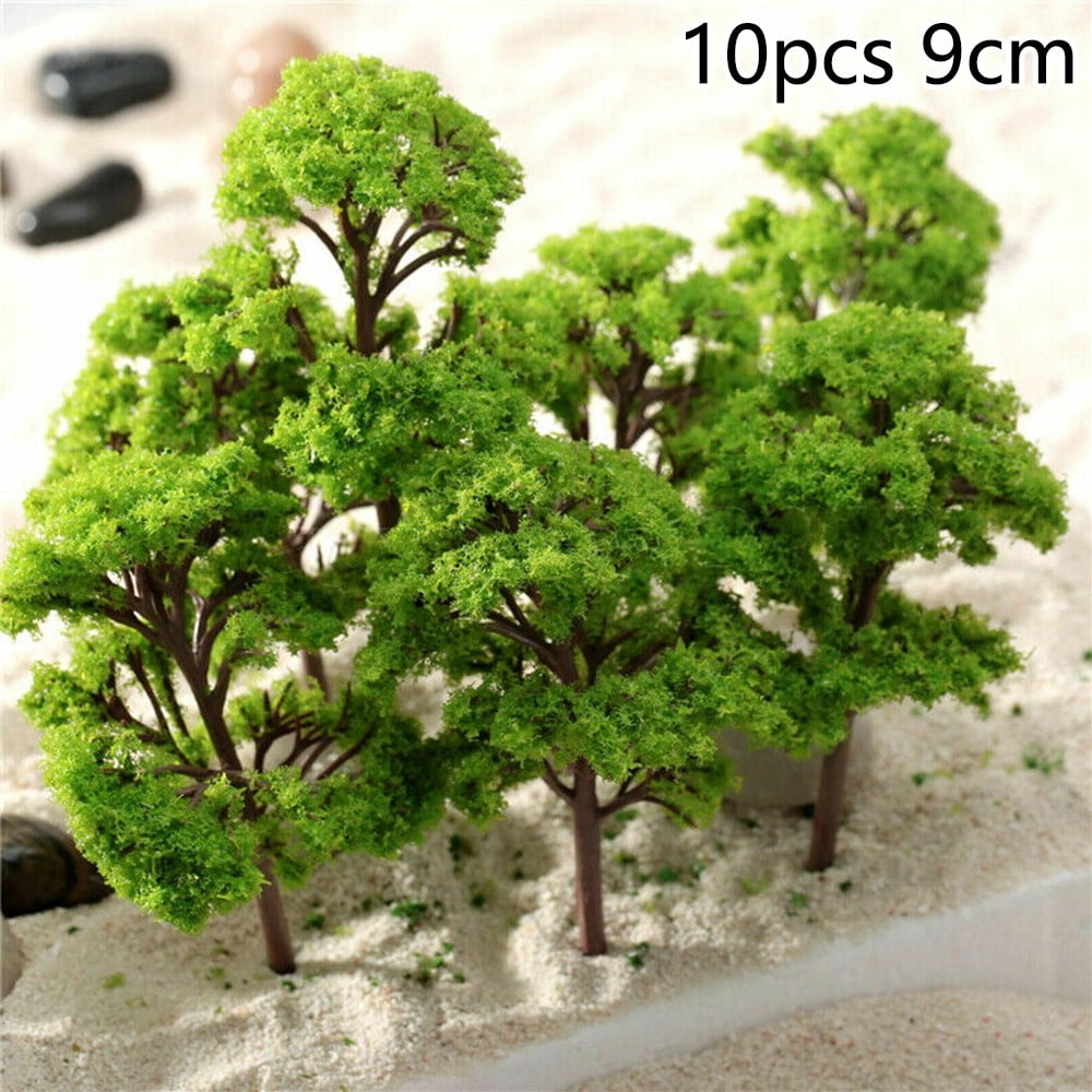10 Pcs 3.54inch Trees Model Garden Wargame Train Railway Architectural ...