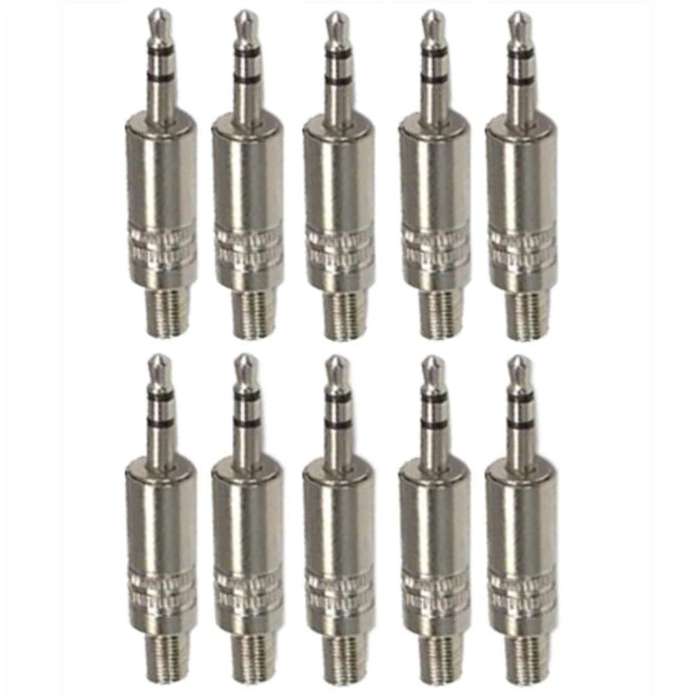 10 Pcs 3.5Mm 1/8" Metal Plug Strain Relief Metal Housing Stereo Audio ...