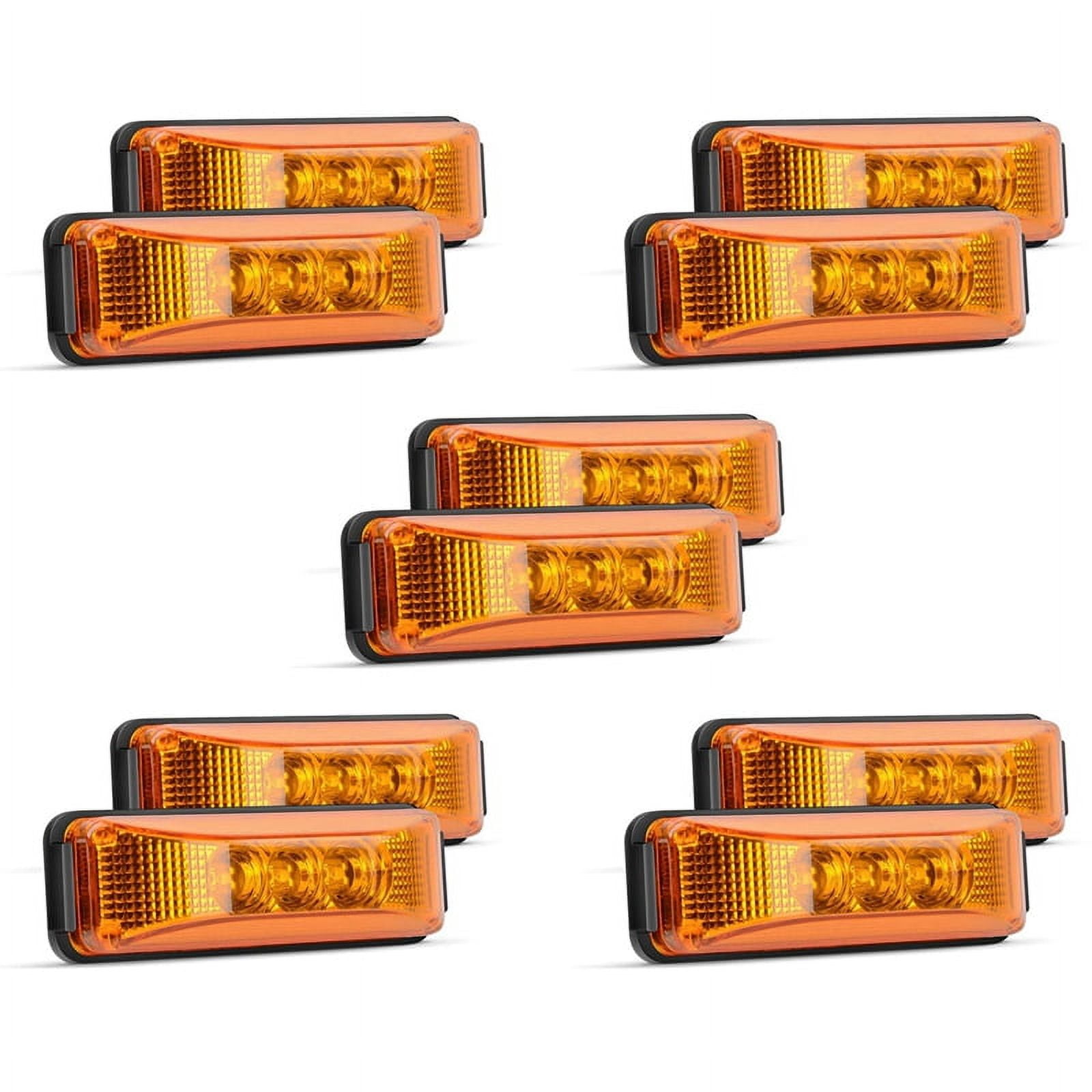10 Pcs 3.9 Inch 3 Leds Truck Trailer Front Rear Led Side Marker Light ...
