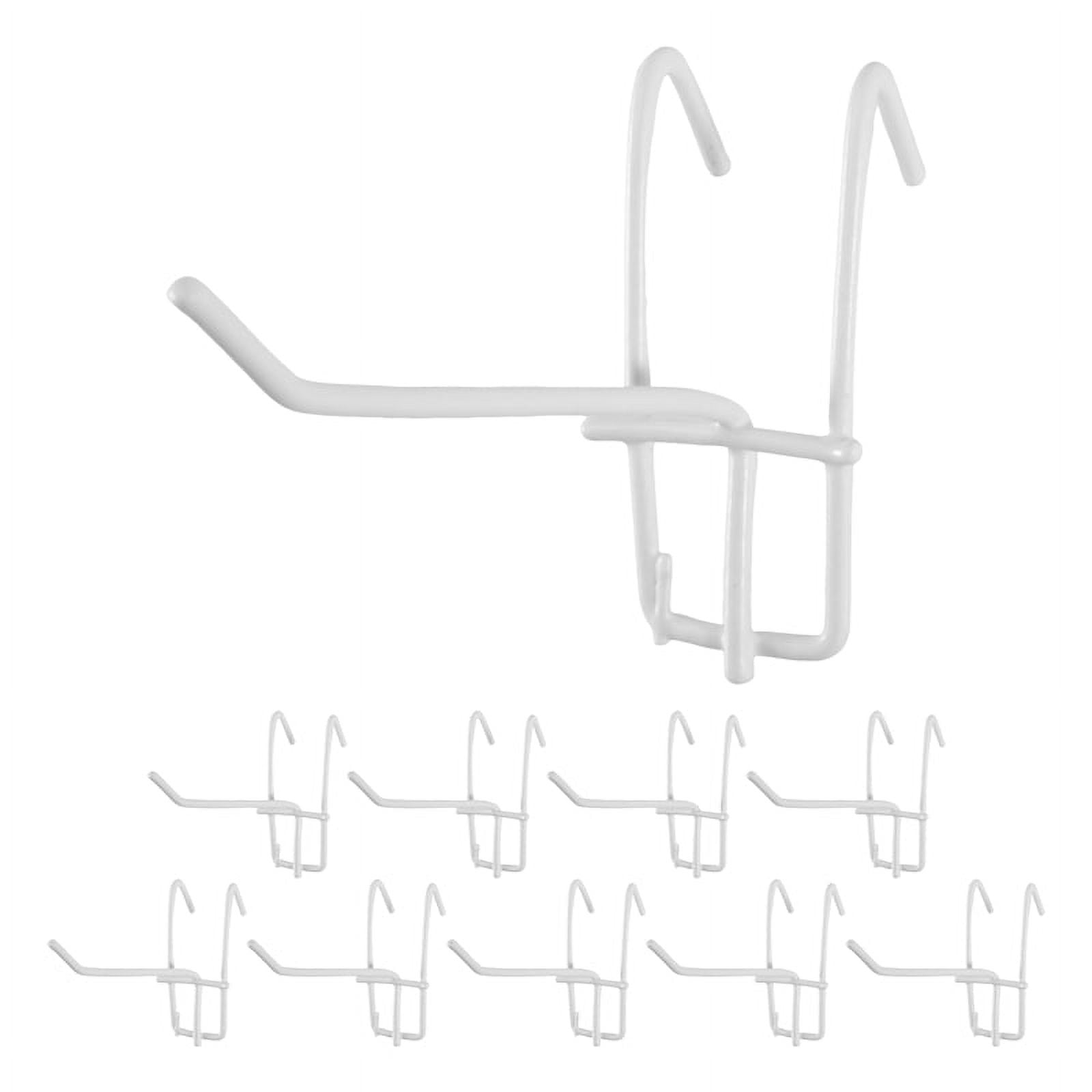 10 Pcs 3.9inch Long White Metal Store Grid Wall Bracket Display Hooks ...
