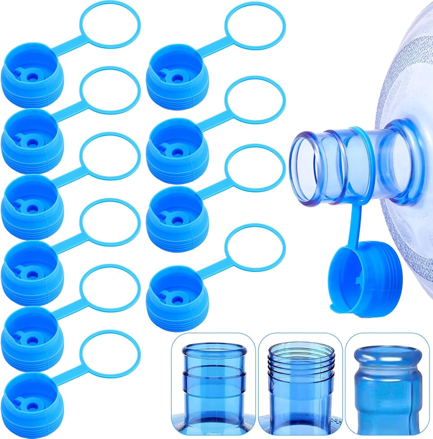 10 Pcs 3 and 5 Gallon Jug Cap Reusable Replacement Cap for 55mm Water ...