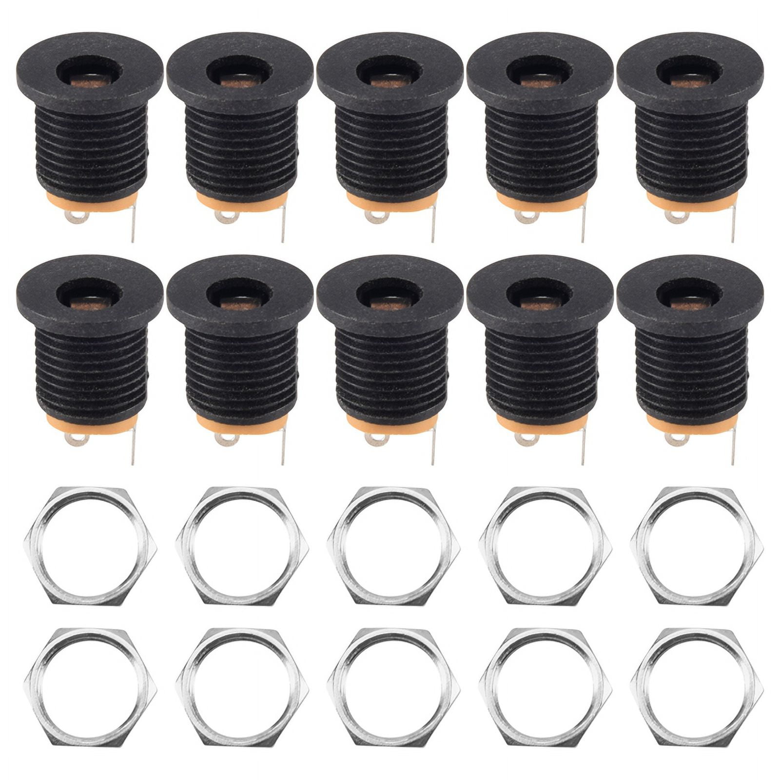 10 Pcs 3-terminal Soldering 2.1mm x 5.5mm Female Power Jack DC Socket ...