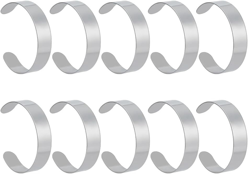 10 Pcs 304 Stainless Steel Blank Core Bracelets 0.6inch Width Blank ...