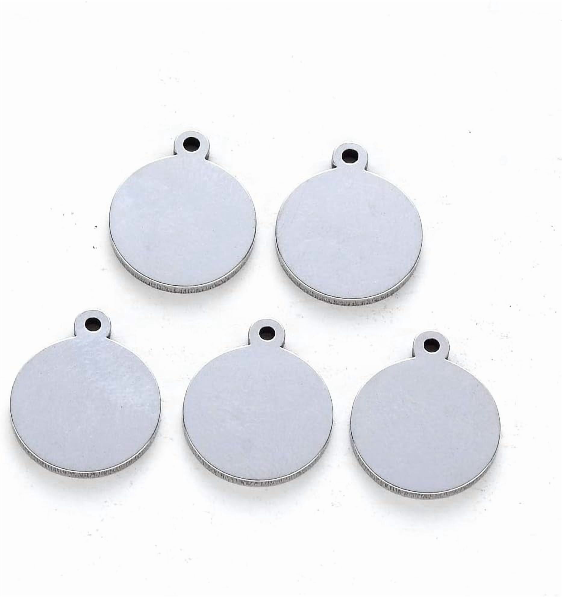 10 Pcs 304 Stainless Steel Flat Round Pendants Pendant Jewel with Blank ...