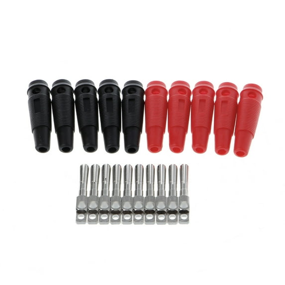 10 Pcs 32A 4mm Banana Plug High Current Insulated Shrouded Stackable ...