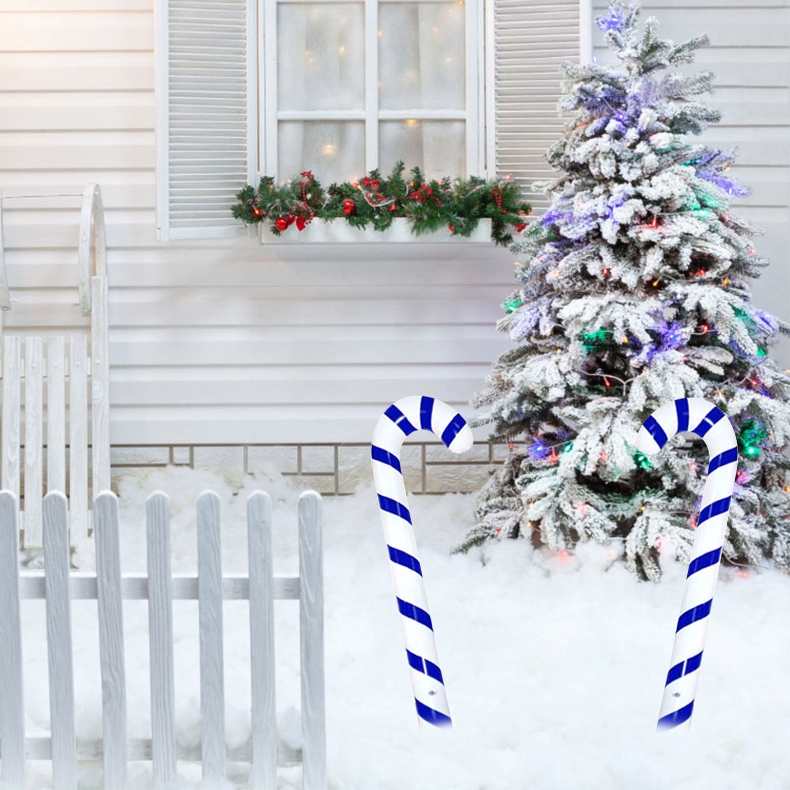 10 Pcs 34 Inch Inflatable Candy Canes Christmas Decorations Giant Candy ...