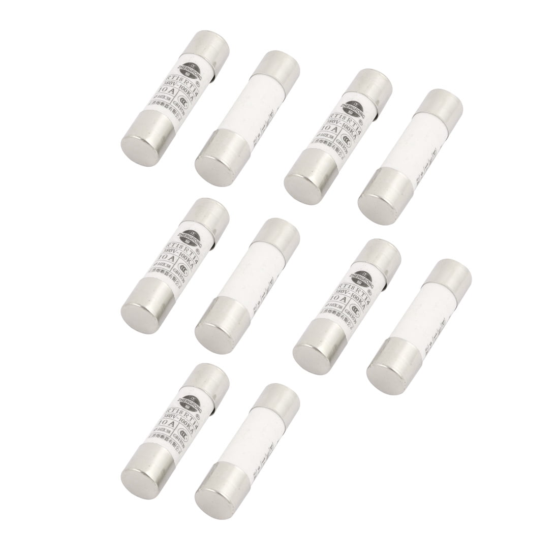 10Pcs 380V 10A Low Breaking Capacity 10mm x 38mm Cartridge Ceramic ...