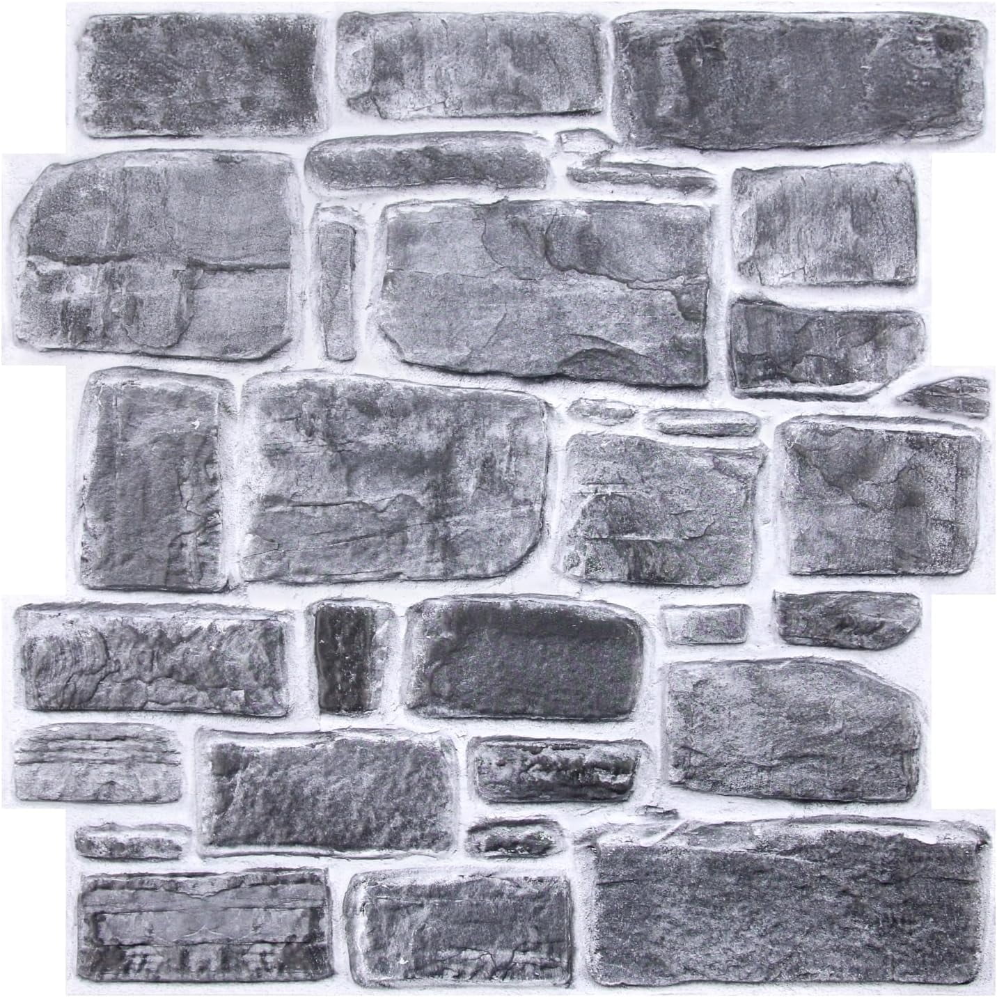 10 Pcs 3D Stone Wall Panels Peel and Stick - 11.8" x 11.8" Faux Stone ...