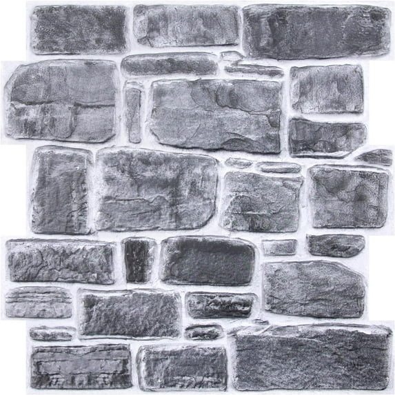 10 Pcs 3D Stone Wall Panels Peel and Stick - 11.8" x 11.8" Faux Stone ...