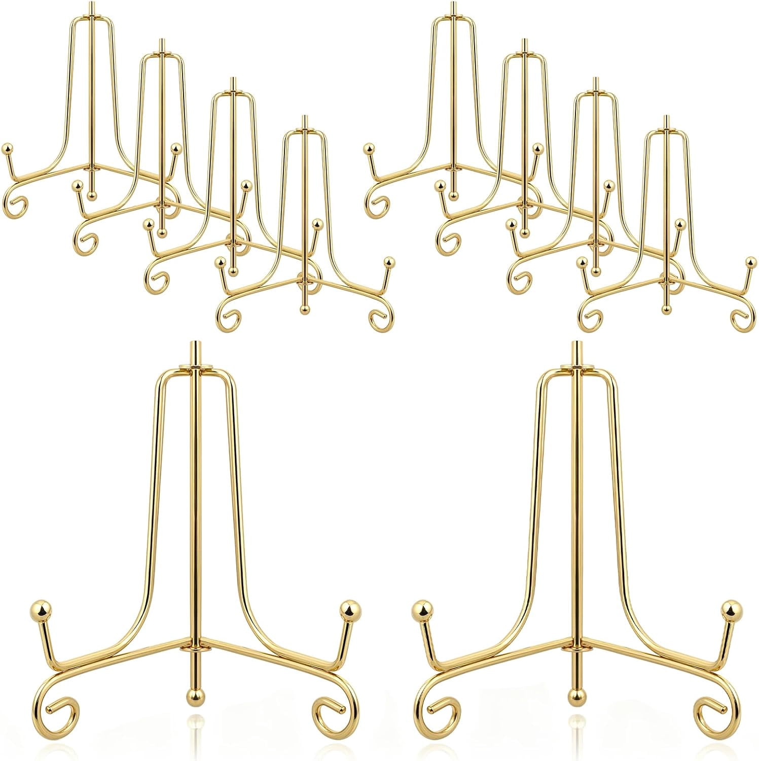 10 Pcs 4 Inch Plate Stands for Display, Gold Iron Small Easels Tabletop ...