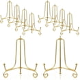 10 Pcs 4 Inch Plate Stands for Display, Gold Iron Small Easels Tabletop ...