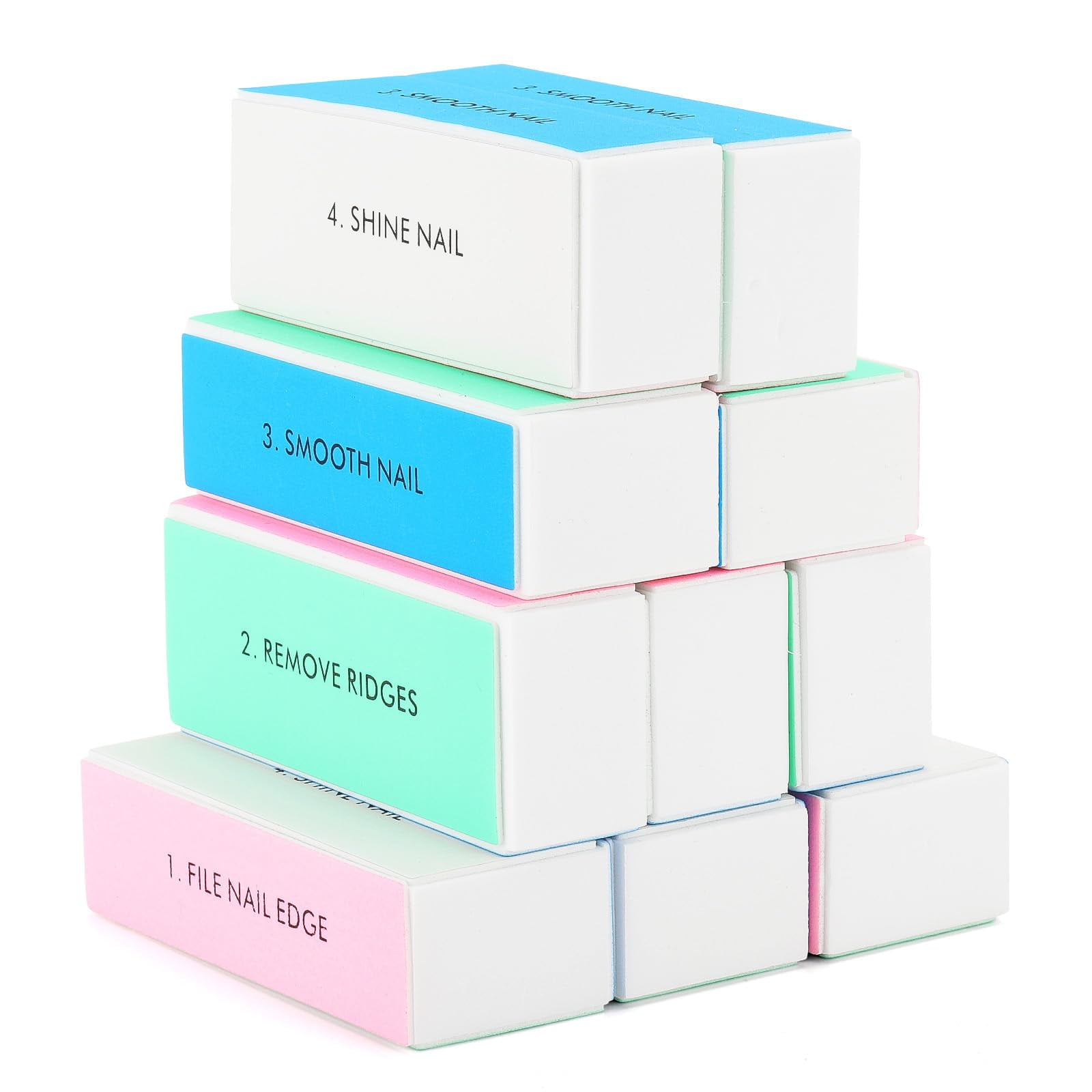 10 Pcs 4 Way Nail Buffers Blocks for Natural Nails, Nail Polishing ...