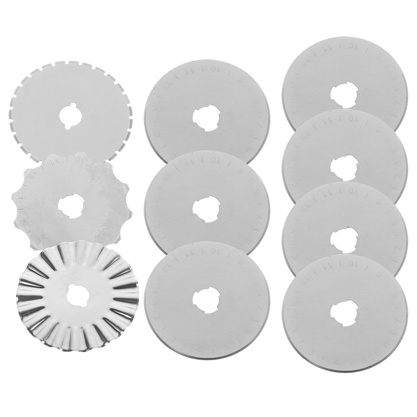 10 Pcs 45mm Cutting Disc Perforating Rotary Cutter Fabric Blade Silver ...