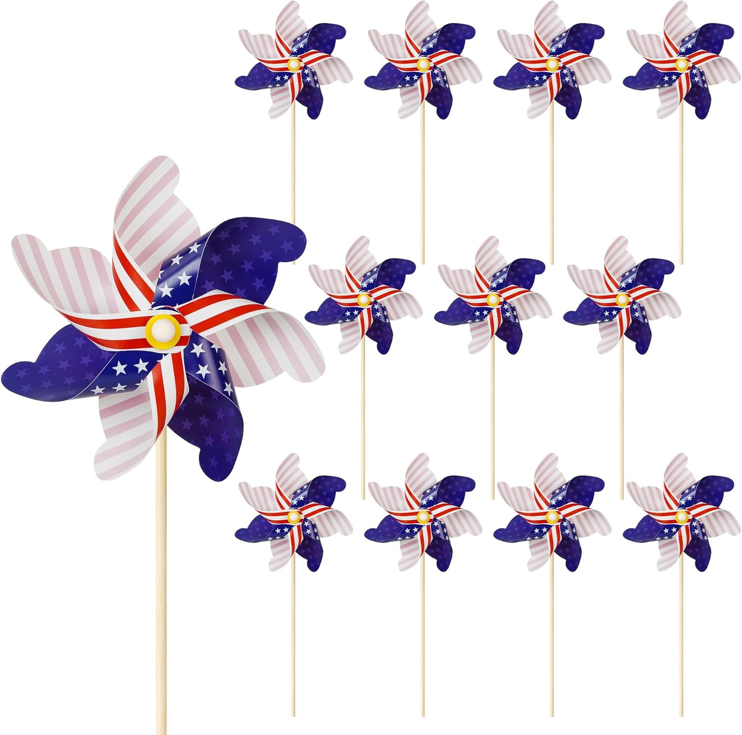 10 Pcs 4th of July Pinwheels for Yard and Garden 4th of July ...