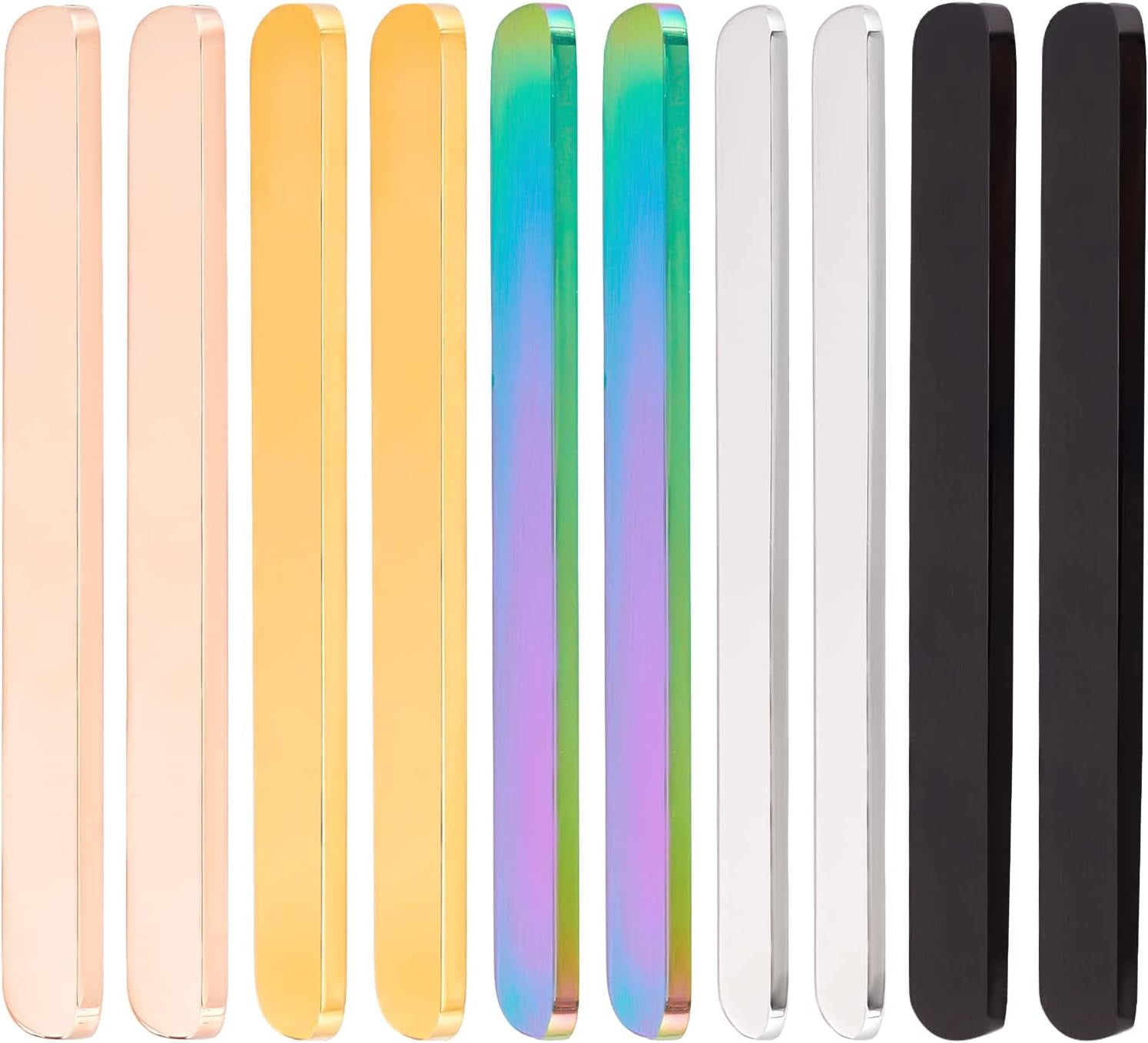 10 Pcs 5 Colors 304 Stainless Steel Flat Ring Blanks 2x0.2 Metal ...