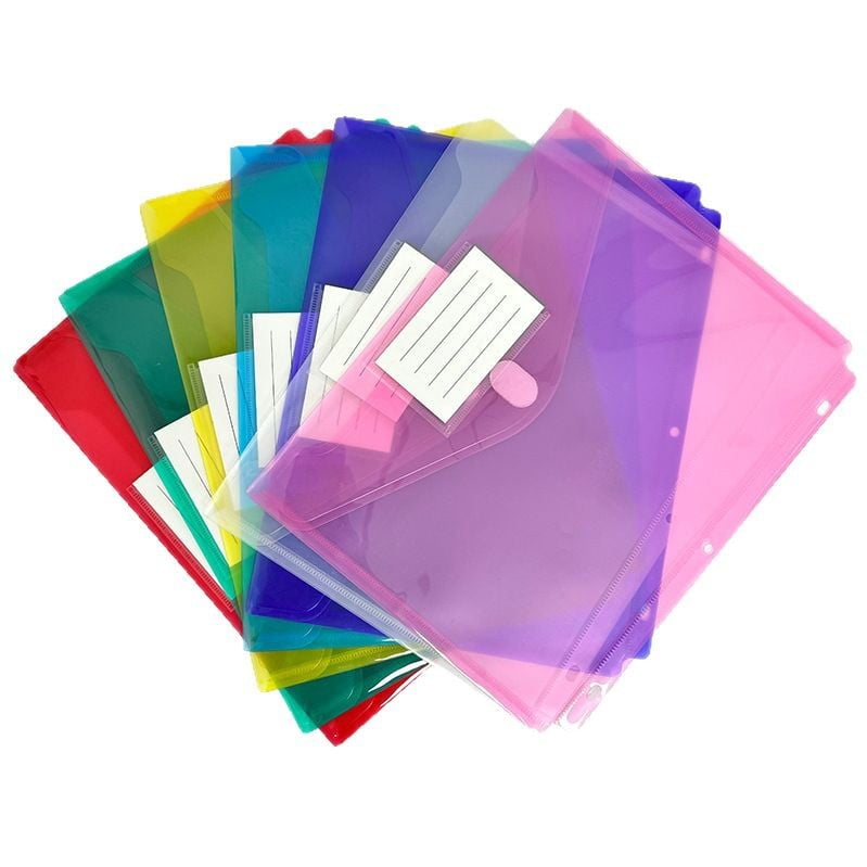10 Pcs 5 Colors Plastic Binder Pockets, Dividers with Tabs for 3 Ring ...