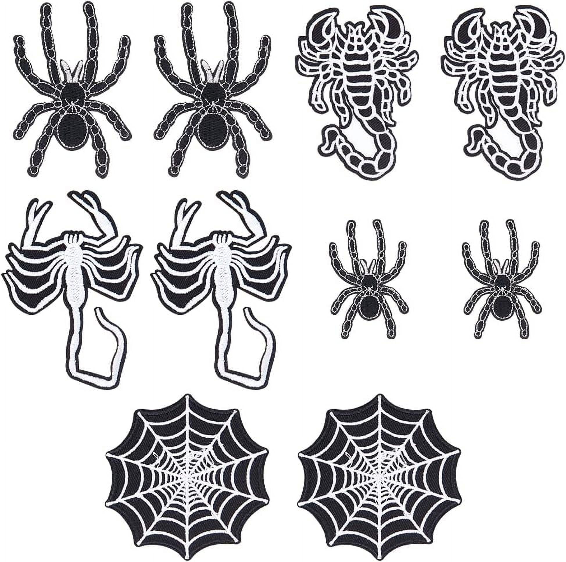 10 Pcs 5 Style Spider Embroidered Applique Patches Spider/Scorpion/Web ...