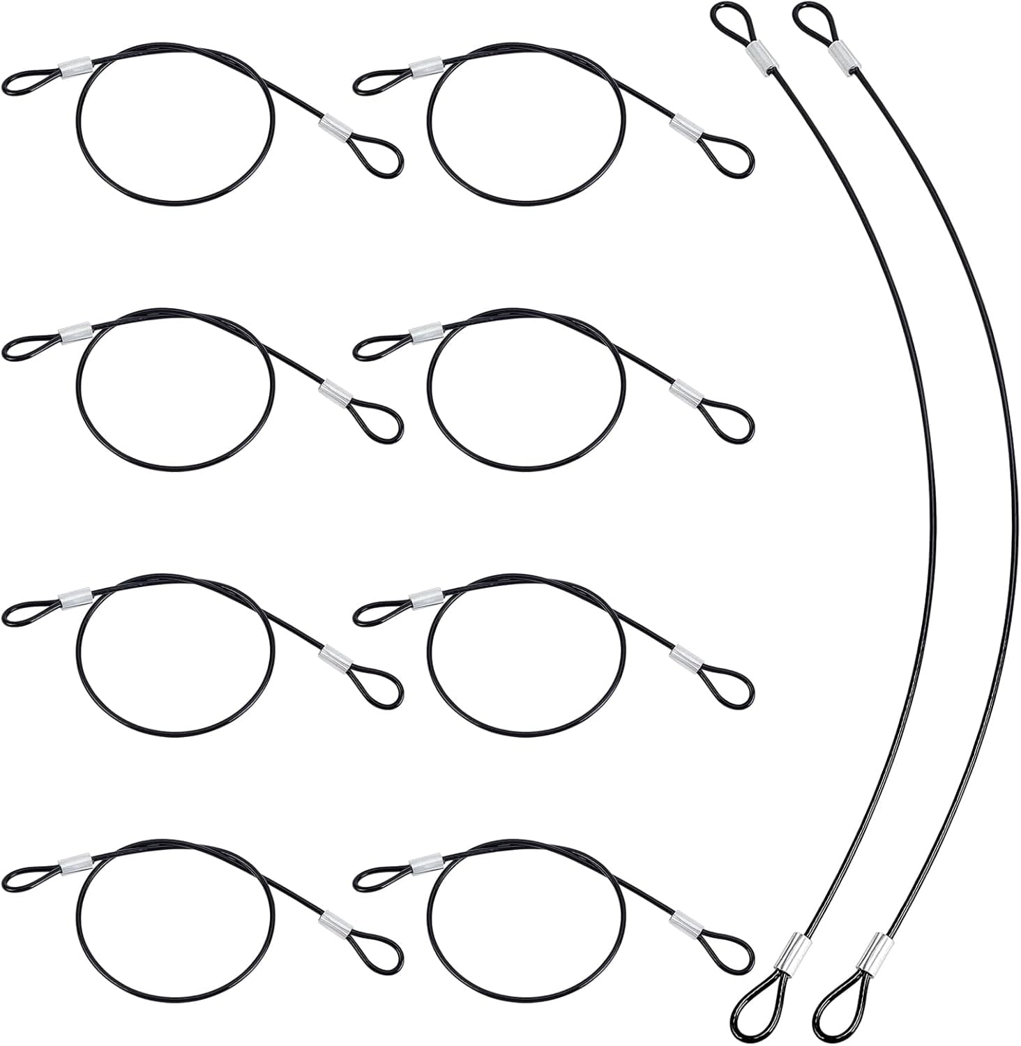 10 Pcs 50.5cm Stainless Steel Wire Rope Lanyard Cable Tether Safety ...