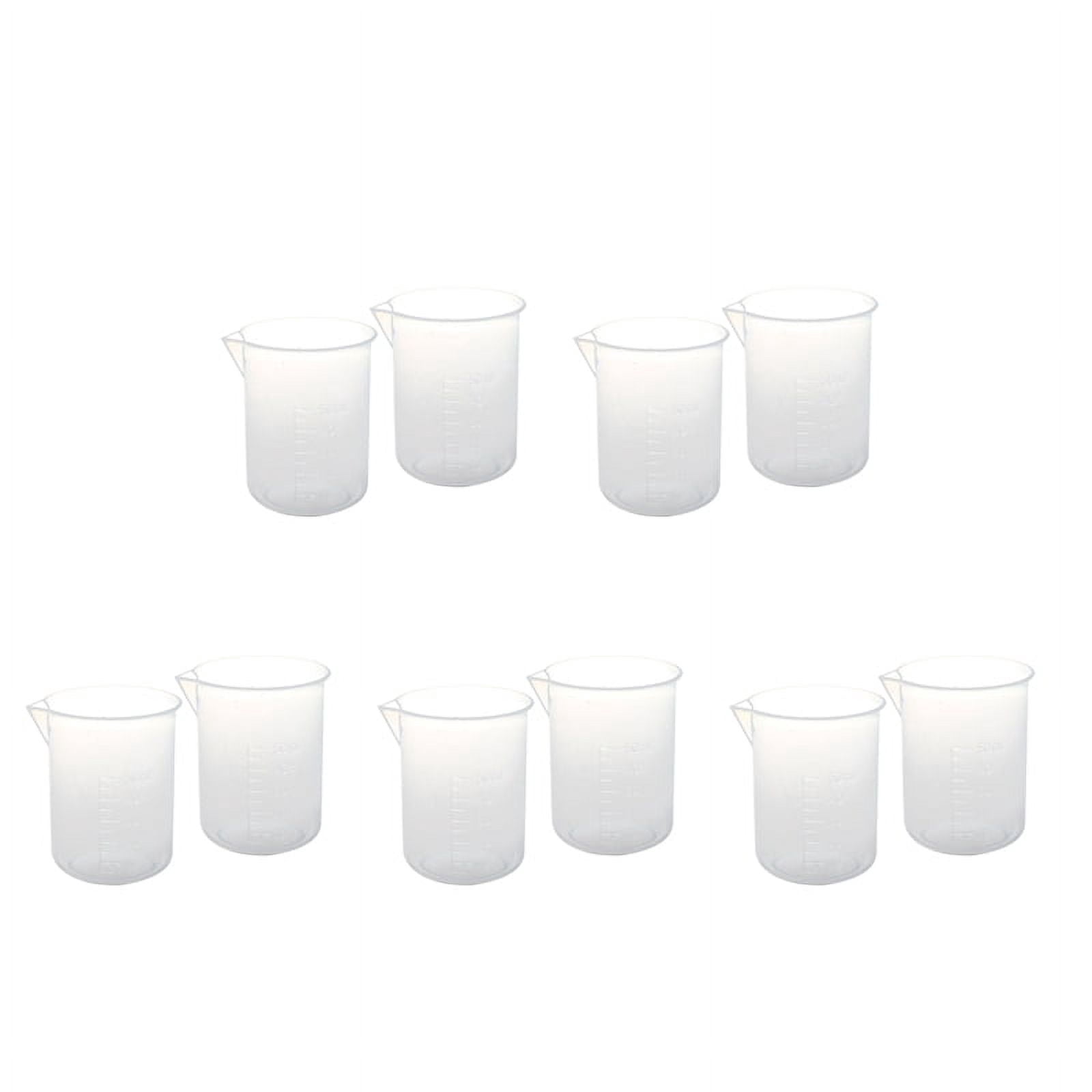 10 Pcs 50 Ml Laboratory Plastic Water Liquid Measuring Cup Transparent ...