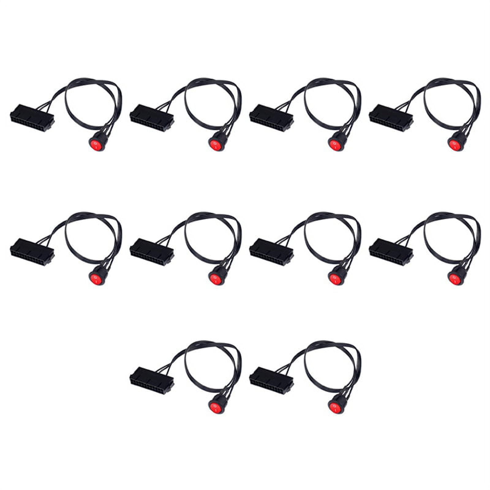 10 Pcs 50cm Cable Copper Tin Wire 24-Pin Female ATX PSU Power Supply ...