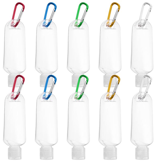 10 Pcs 50ml Refillable Bottles with Hook Carabiner Belt Clip,Travel ...