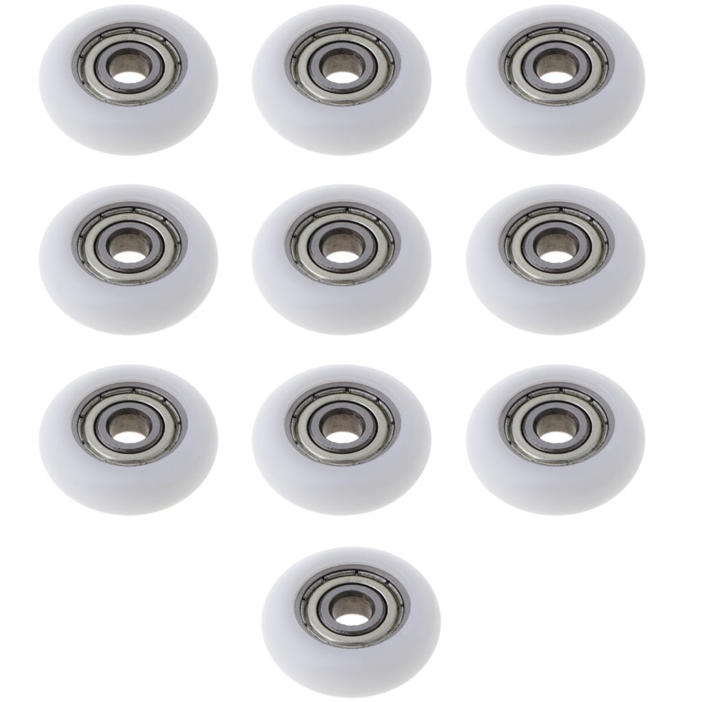 10 Pcs 5x23x7.3mm Nylon Plastic Carbon Steel Bearings Pulley Wheels ...