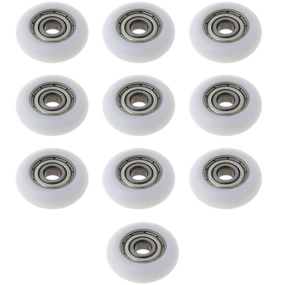 10 Pcs 5x23x7.3mm Nylon Plastic Carbon Steel Bearings Pulley Wheels ...