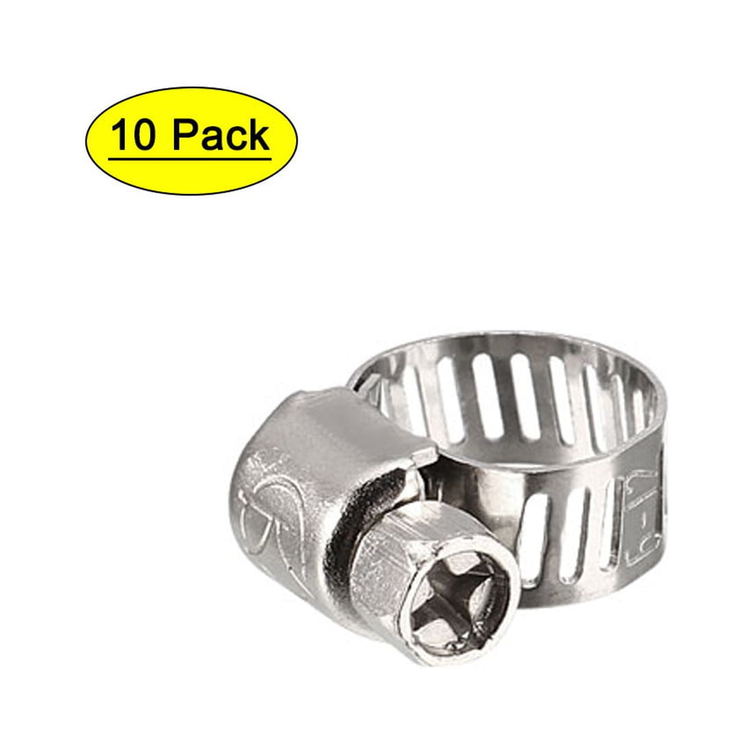 10 Pcs 6-12mm Hole Dia Metal Adjustable Cable Tight Worm Gear Hose ...