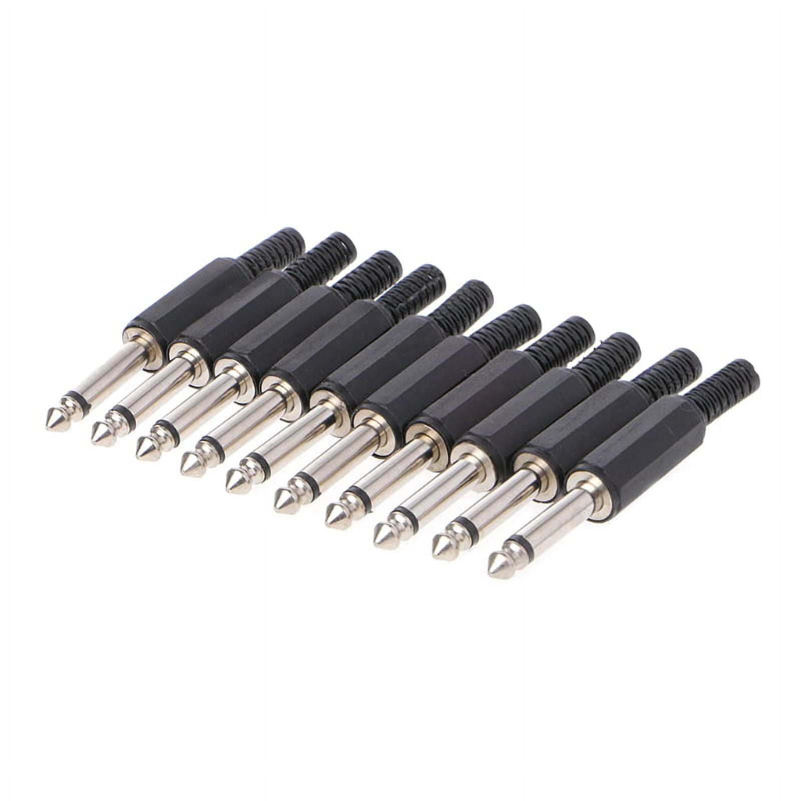 10 Pcs 6.35mm Male 1/4" Mono Jack o Plug Connector Jack Adapter ...