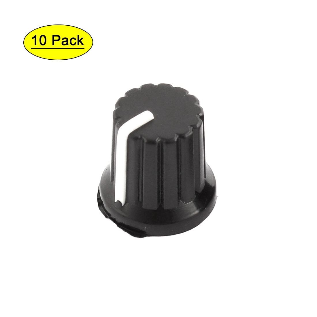 10 Pcs 6mm Dia Shaft Hole Plastic Potentiometer Rotary Control Knobs ...