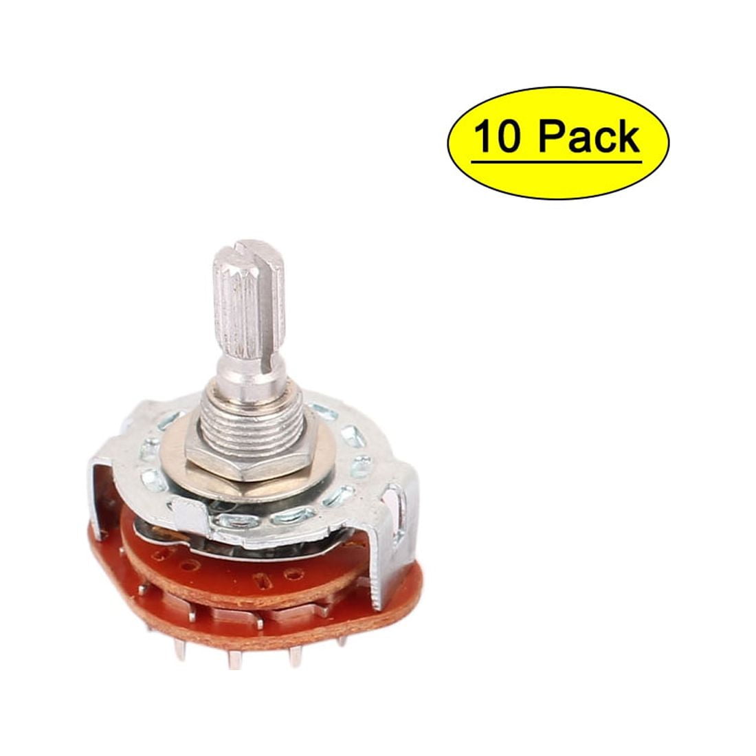 10 Pcs 6mm Split Shaft 125V 0.3A 250V 0.6A 2P6T Rotary Switch - Walmart.com