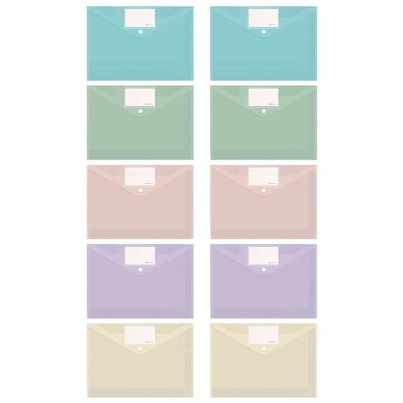 10 Pcs A 4 Clear Document Organizers File Folders Document Wallets ...