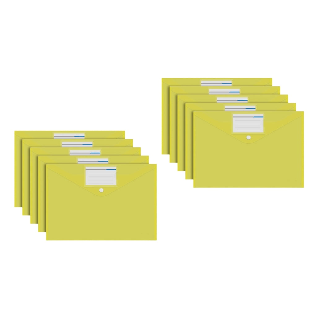 10 Pcs A4 Document Wallets File Folders Clear Document Folder with ...
