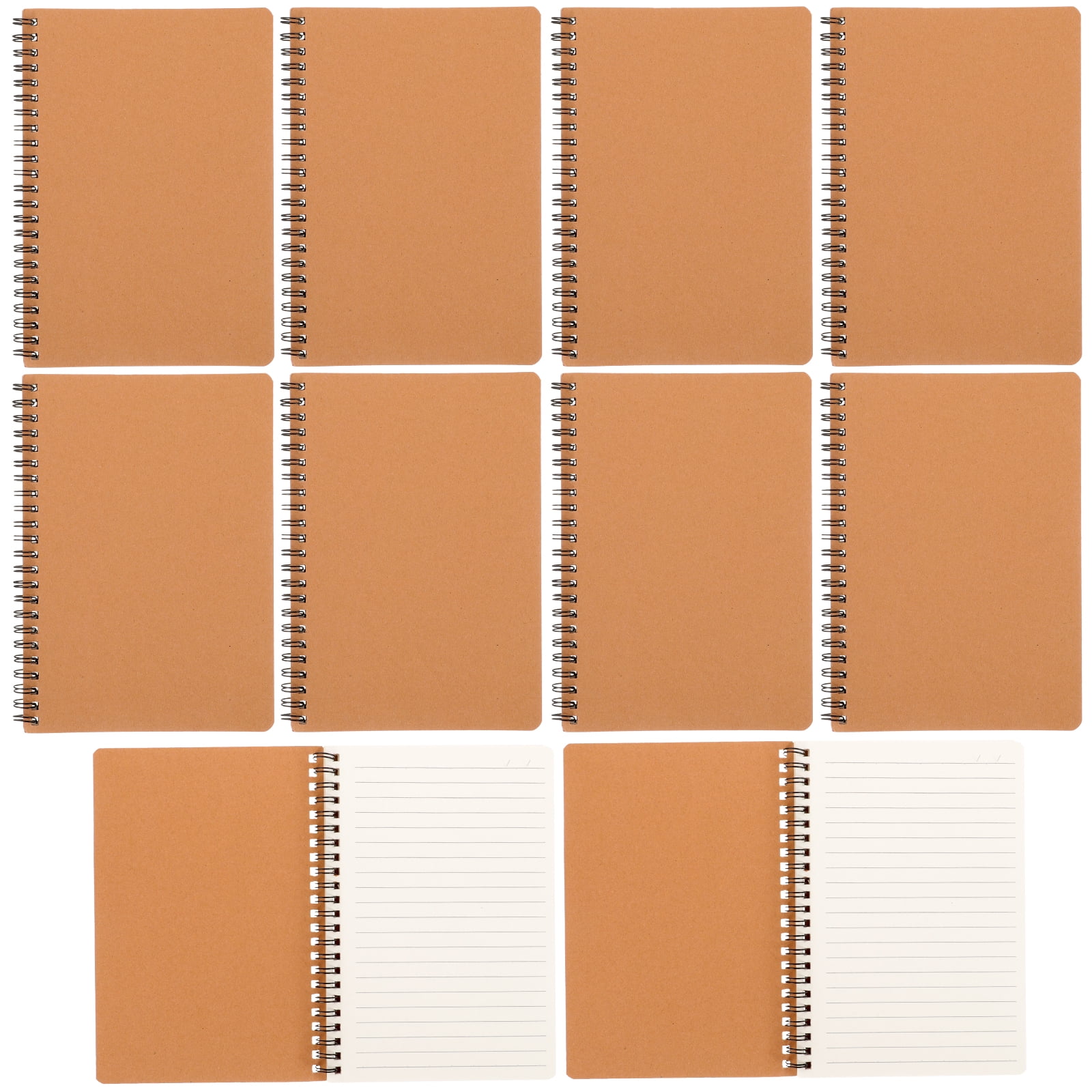 10 Pcs A5 Diary Notebook Spiral Notepad Pocket Blank Travel Office ...