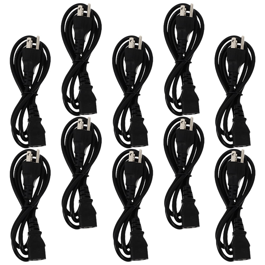 10 Pcs AC Power Cord Plug Cable Wire Computer Desktop Monitor Printer ...