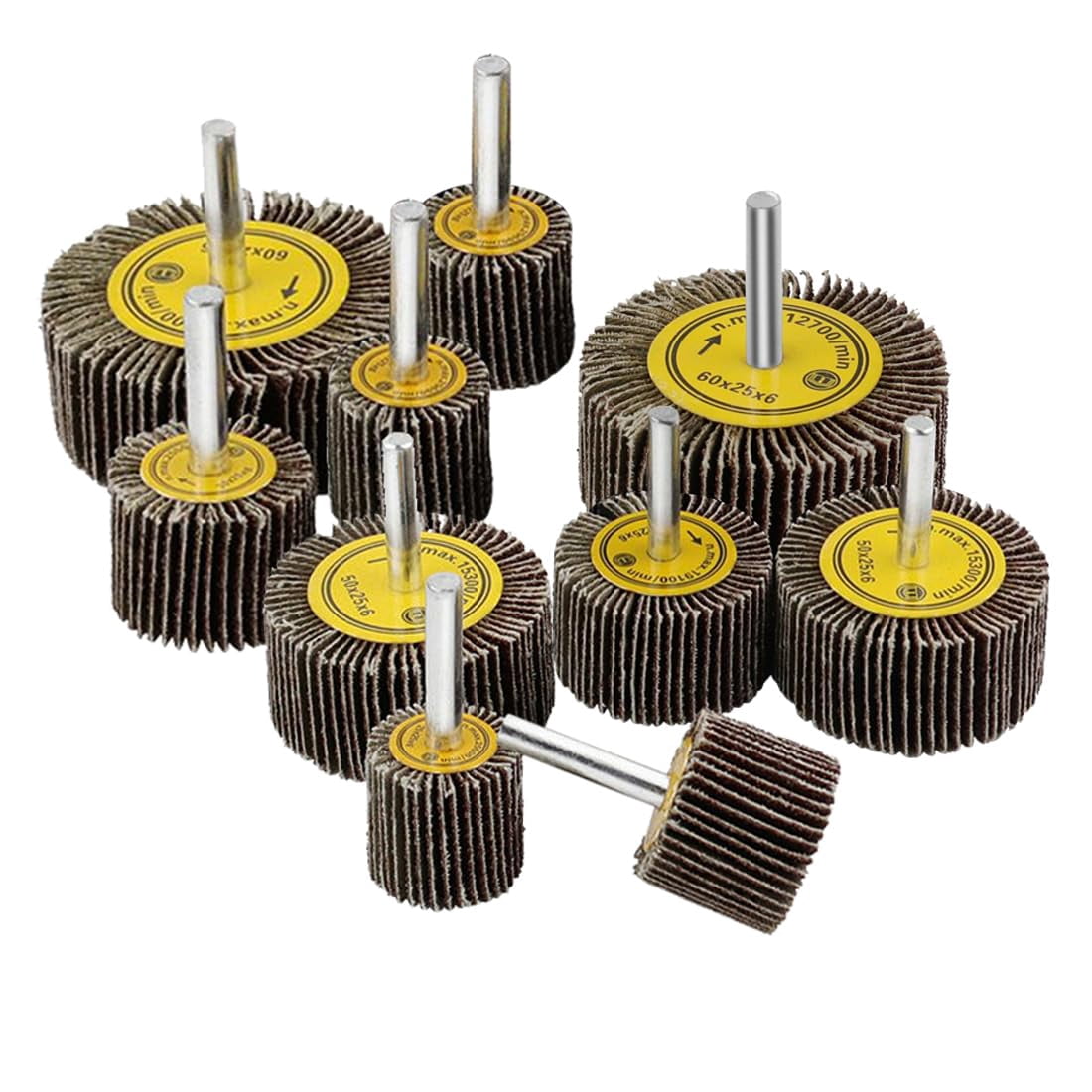 10 Pcs Abrasive Flap Wheels Sander, 1/4'' Shank Flap Wheel for Drill ...