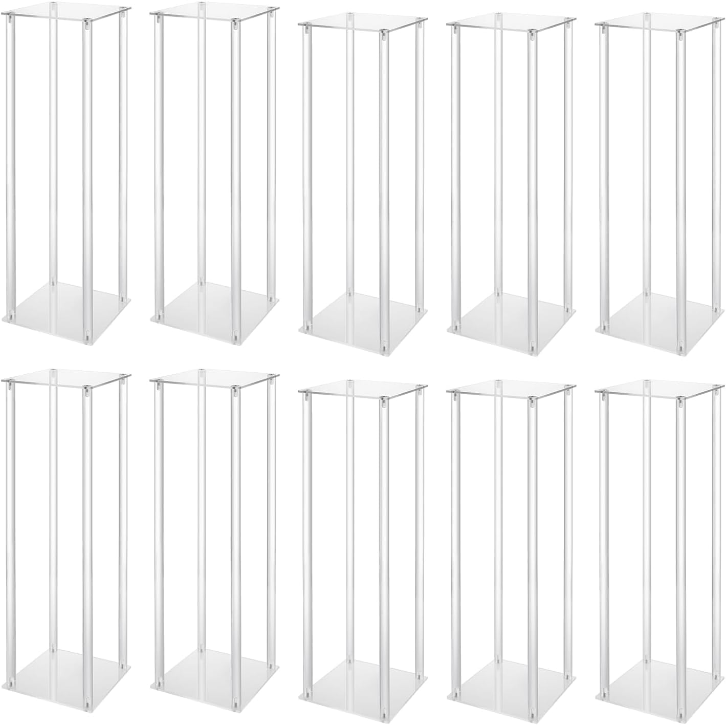 10 Pcs Acrylic Clear Vases for Wedding Centerpieces, 23.62" Tall Flower ...