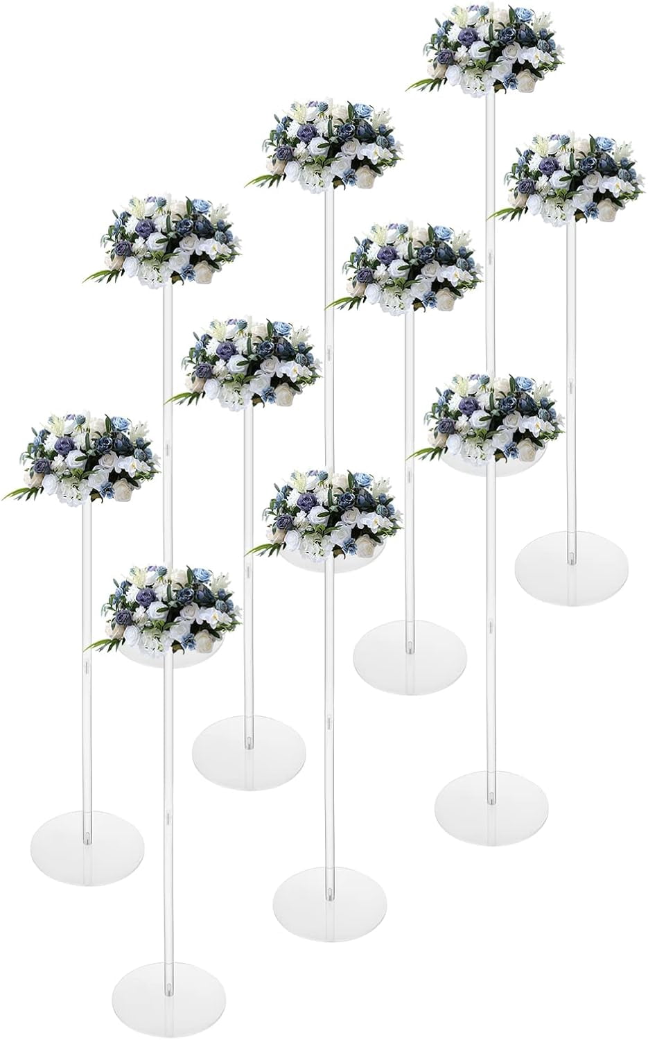 10 Pcs Acrylic Clear Vases for Wedding Centerpieces, 31.5" Tall Flower ...