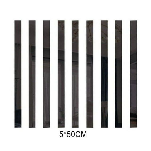 10 Pcs Acrylic Mirror Sticker Long Strip Mosaic Wall Sticker 50cm Gold ...